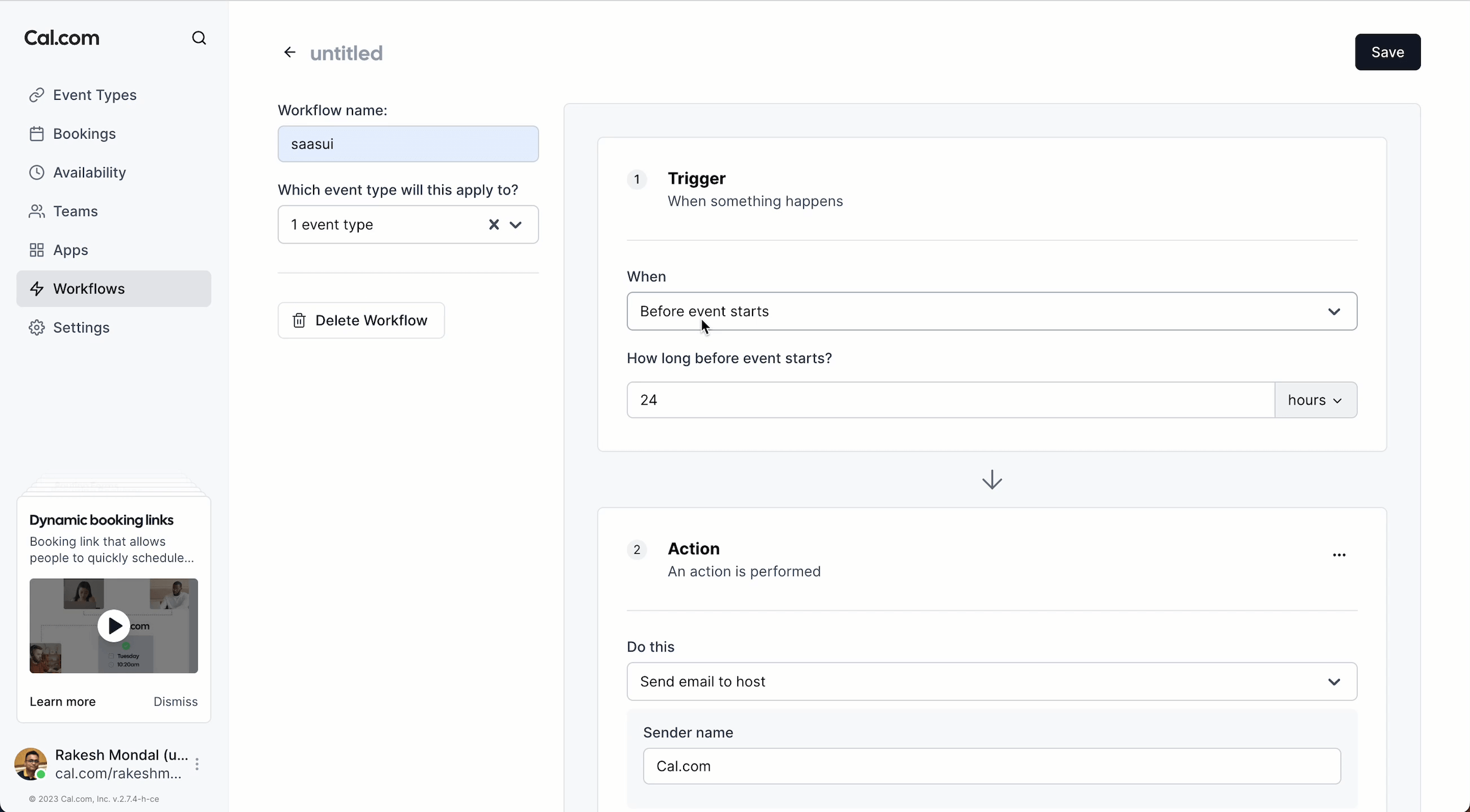 Cal.com | UI, UX Design | SaaS | Application Design | saas ui